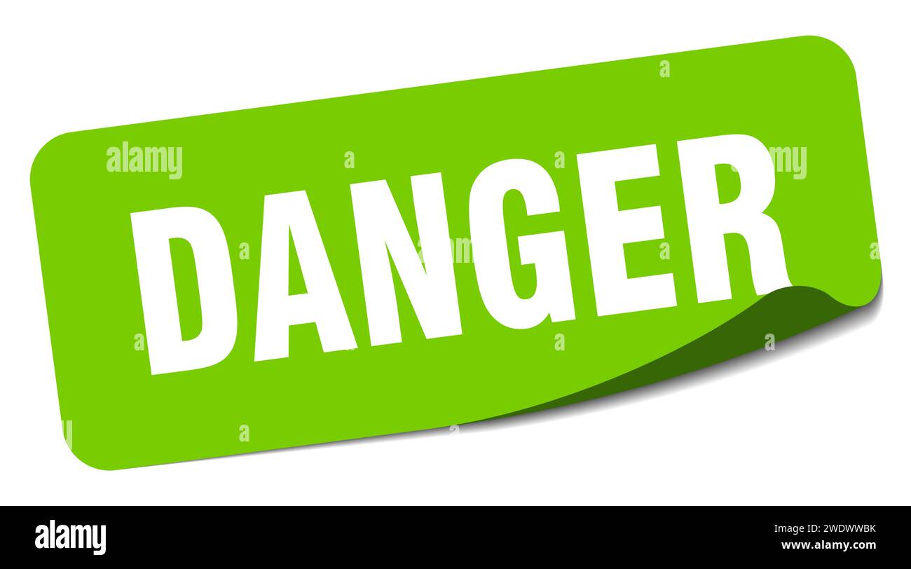 danger sticker. danger rectangular label isolated on white background ...