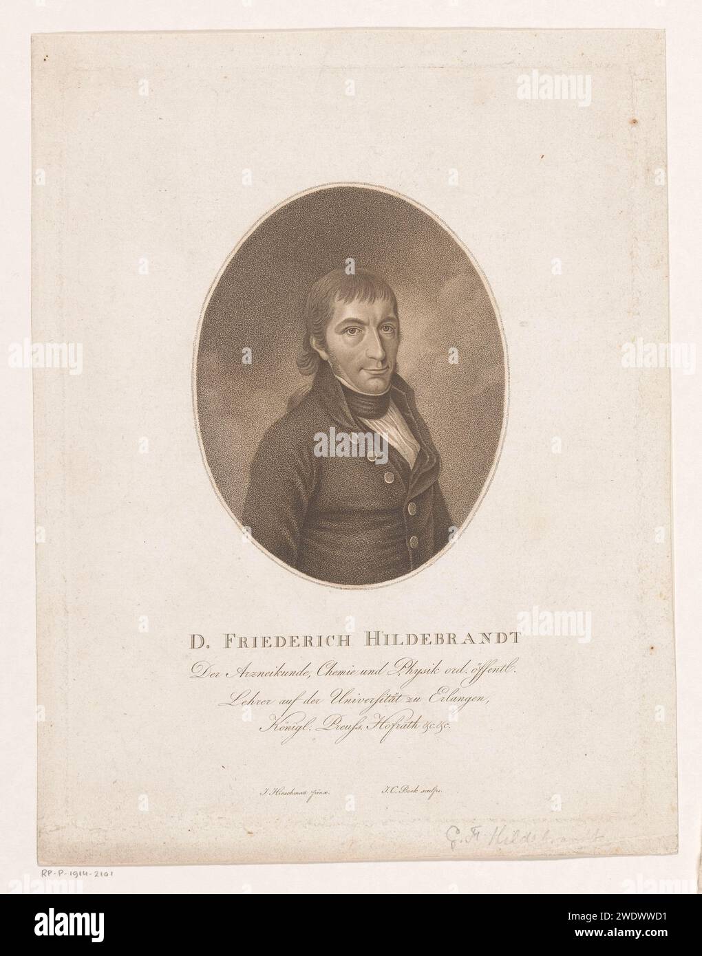 PortraT van Georg Friedrich Hildebrandt, Johann Carl Bock, after Johann ...