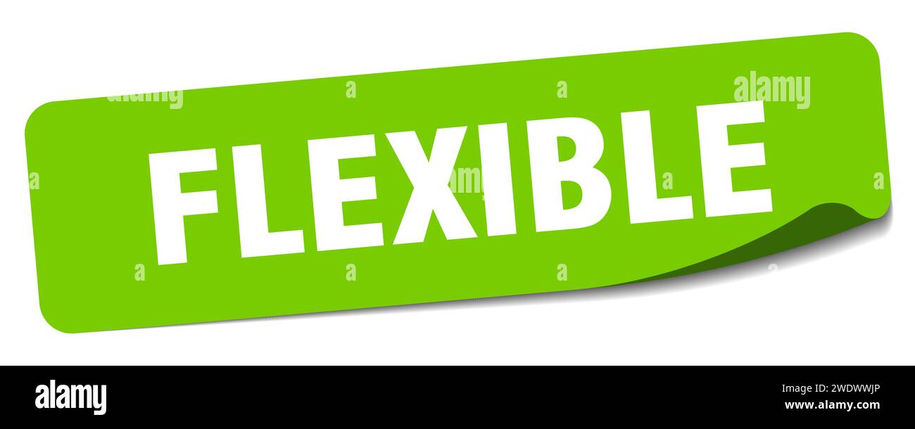 flexible sticker. flexible rectangular label isolated on white ...