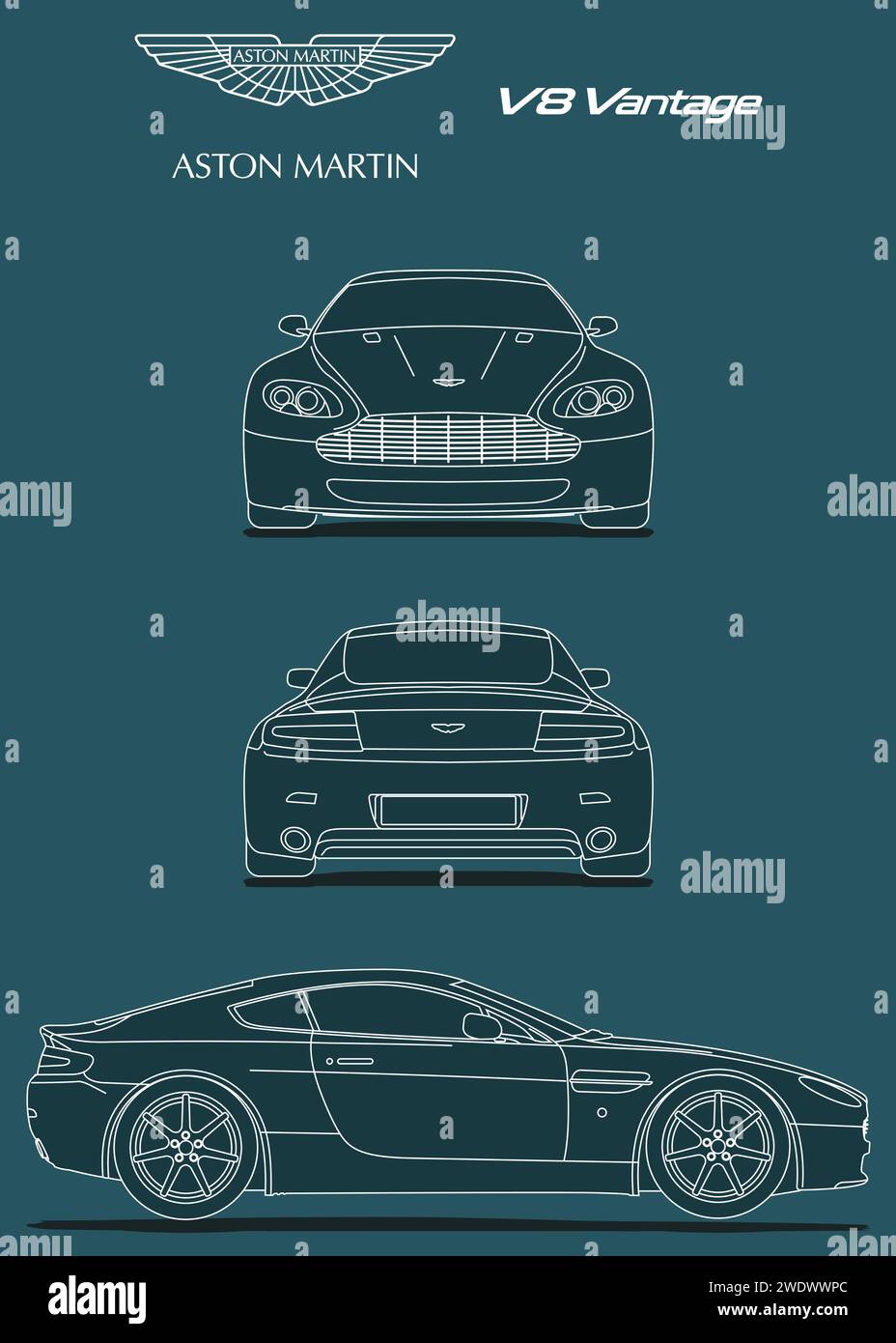 Classic aston martin v8 Stock Vector Images - Alamy