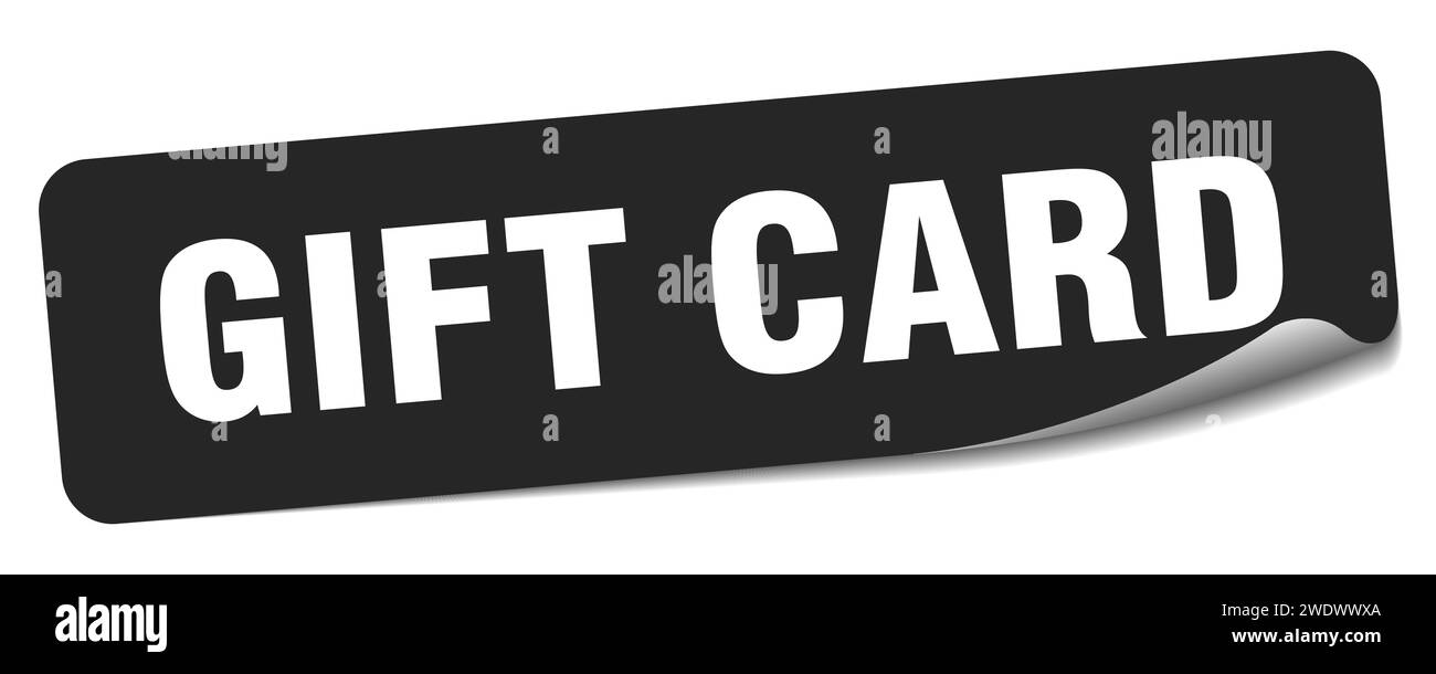 gift card sticker. gift card rectangular label isolated on white ...