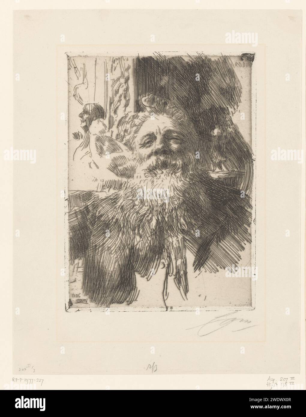 Portrait of Rodin, Anders Leonard Zorn, 1906 print Portrait of the ...