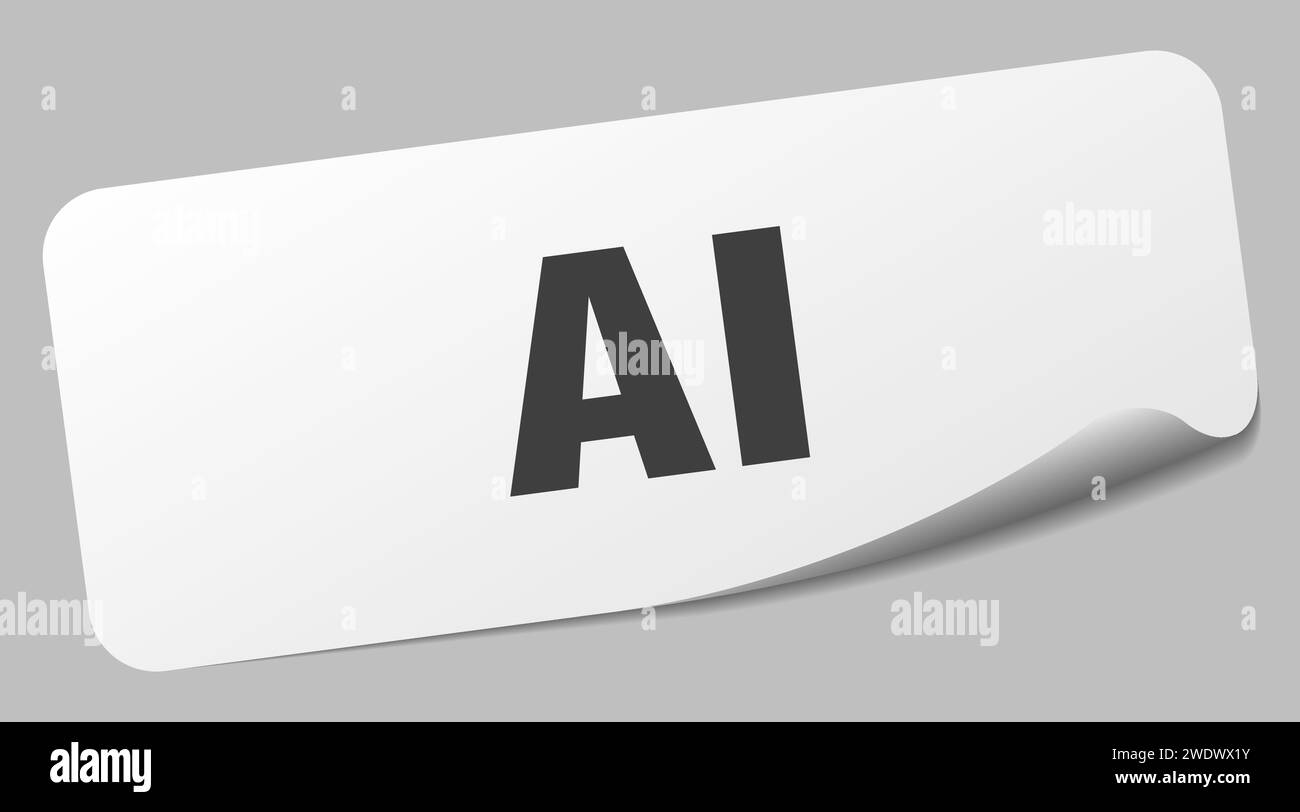 ai sticker. ai rectangular label isolated on white background Stock ...