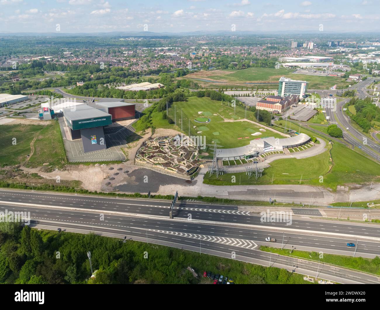 Aerial photograph of Chill Factore at Beyond, Dino Falls adventure golf ...