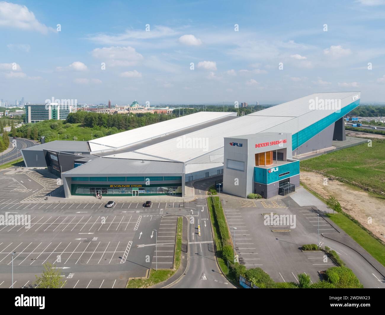 Aerial photograph of the Chill Factore indoor ski / snowboard slope ...
