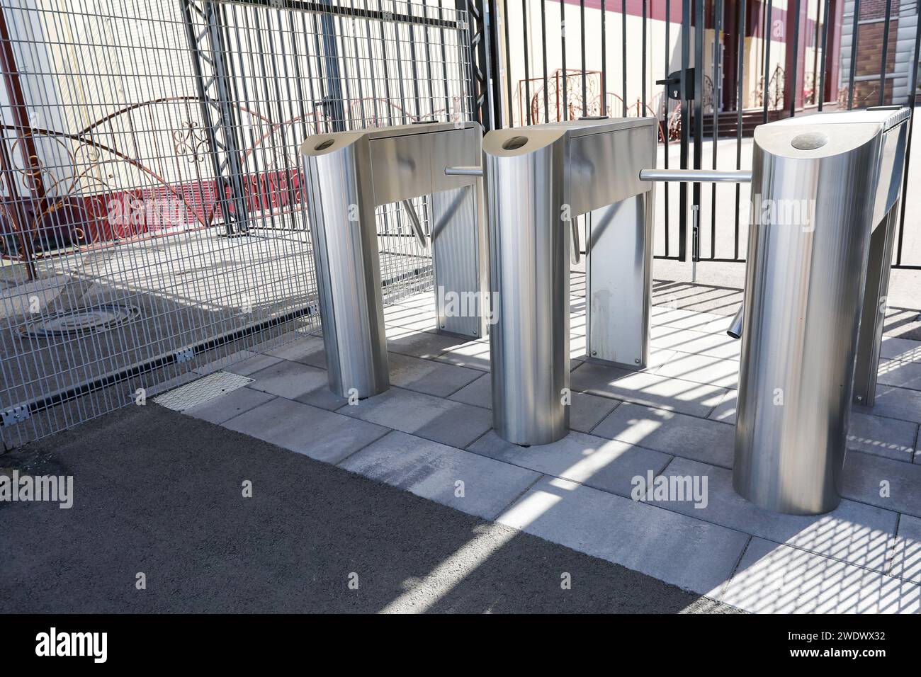 the turnstile passage border crossing point is closed Stock Photo - Alamy