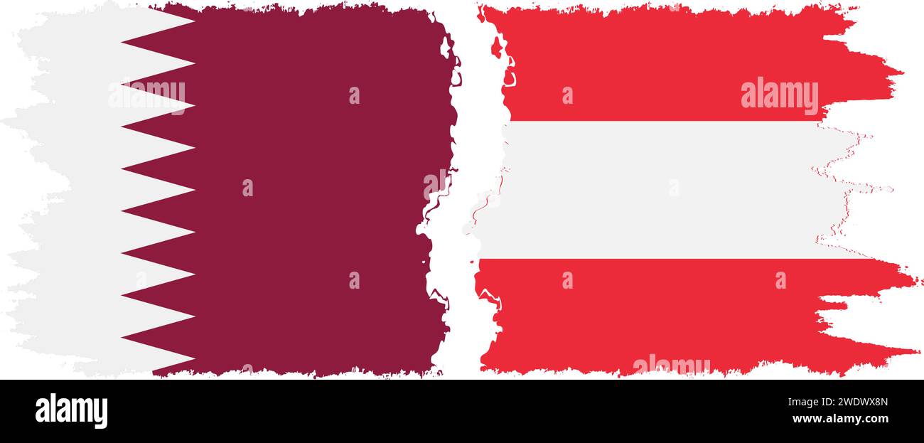 Austria and Qatar grunge flags connection, vector Stock Vector Image ...