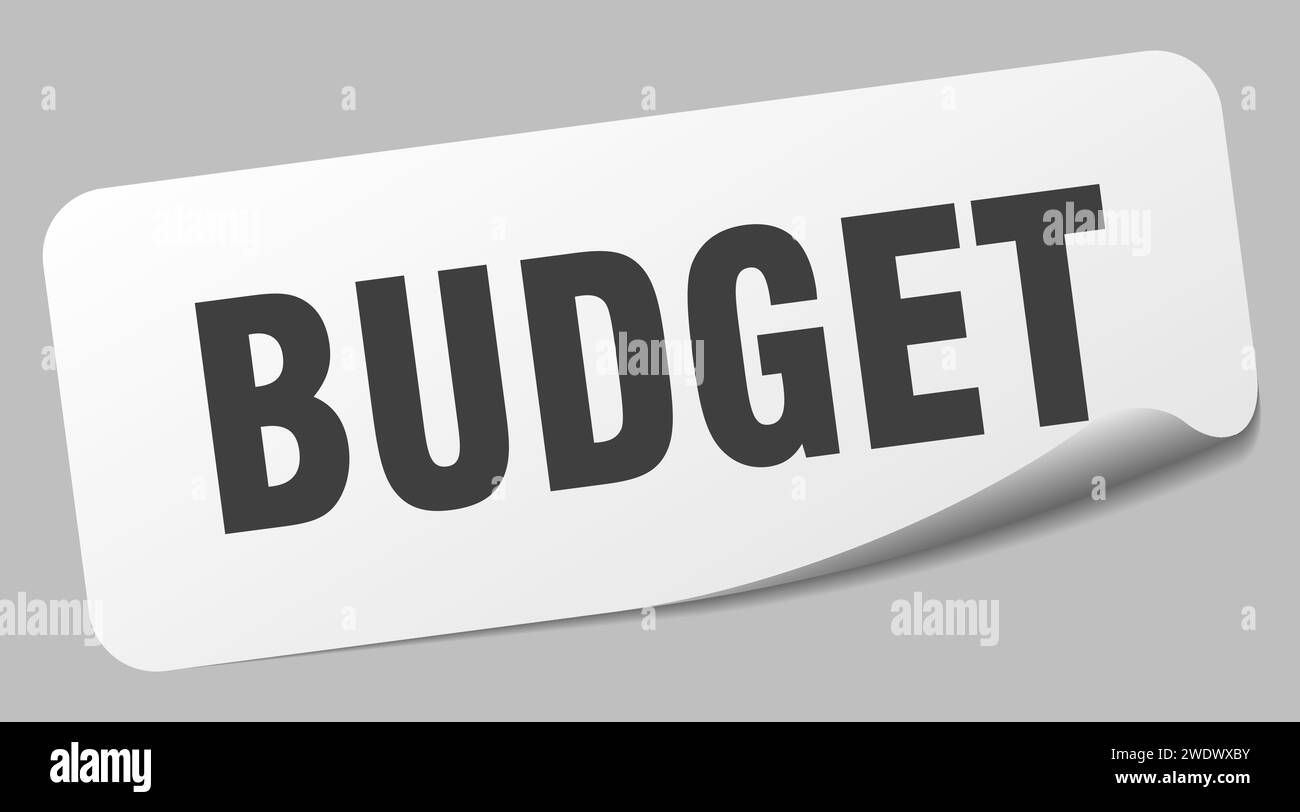 budget sticker. budget rectangular label isolated on white background ...