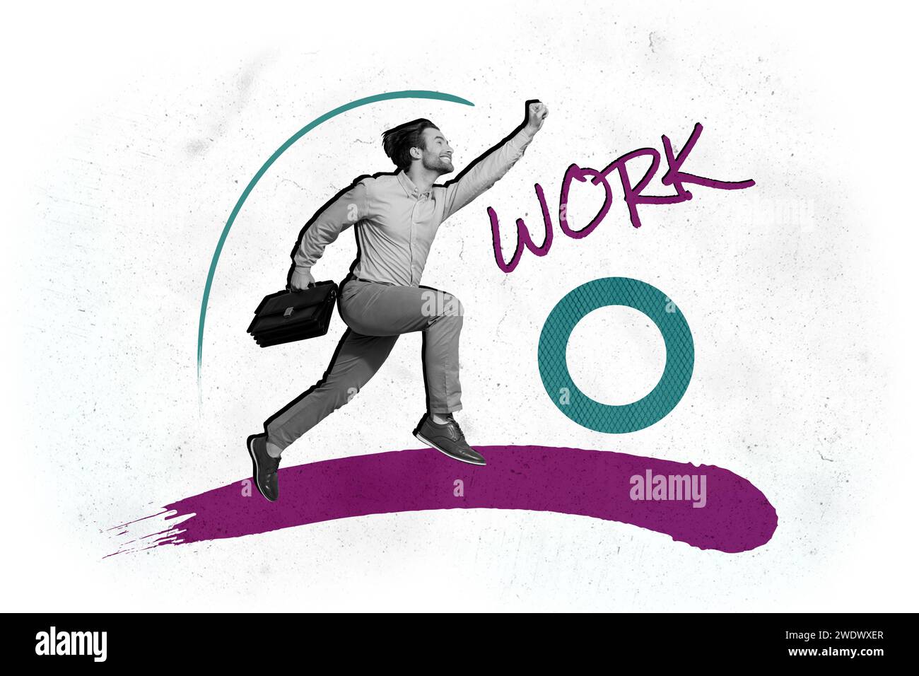 Collage creative poster illustration monochrome effect attractive ...