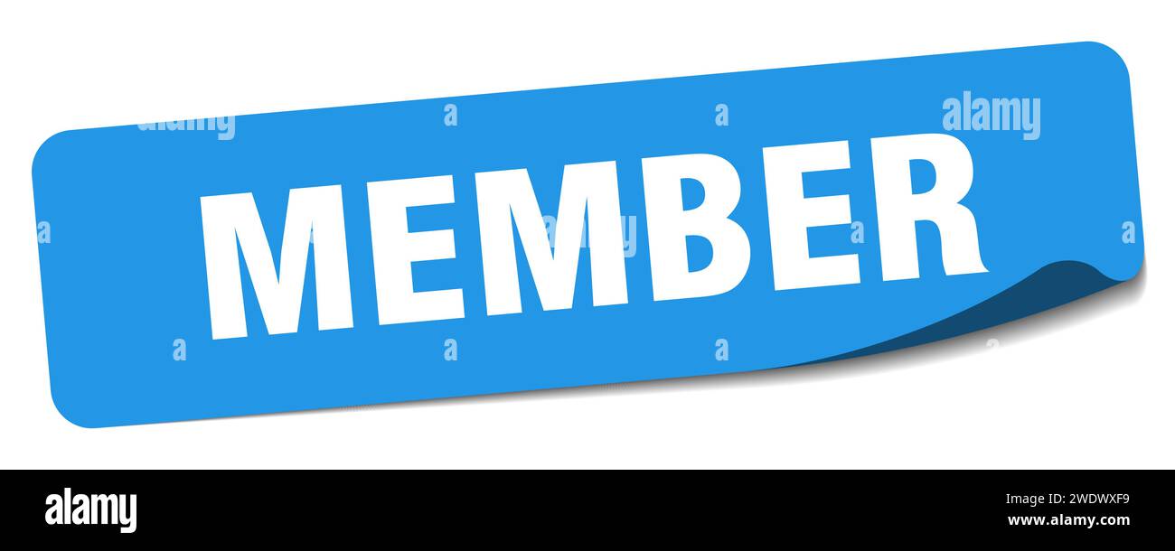 member sticker. member rectangular label isolated on white background ...