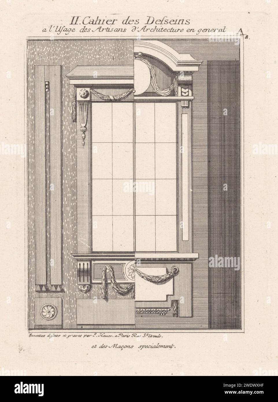 Vensteromlijsting, Johann Thomas Hauer, 1758 - 1820 print Design for a ...