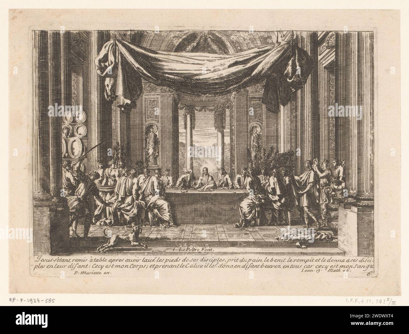 Last Supper, Jean Lepautre, 1628 - 1682 print paper etching the episode ...