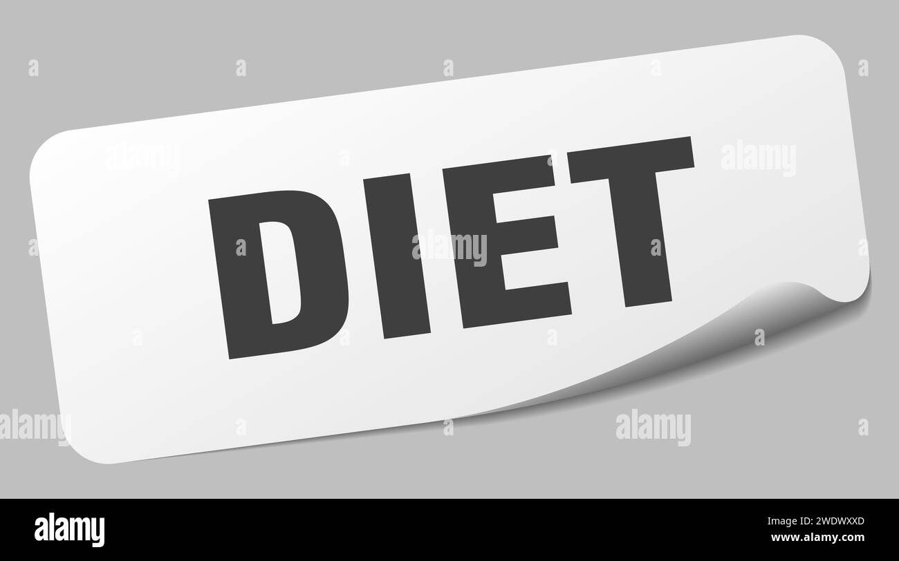 diet sticker. diet rectangular label isolated on white background Stock ...