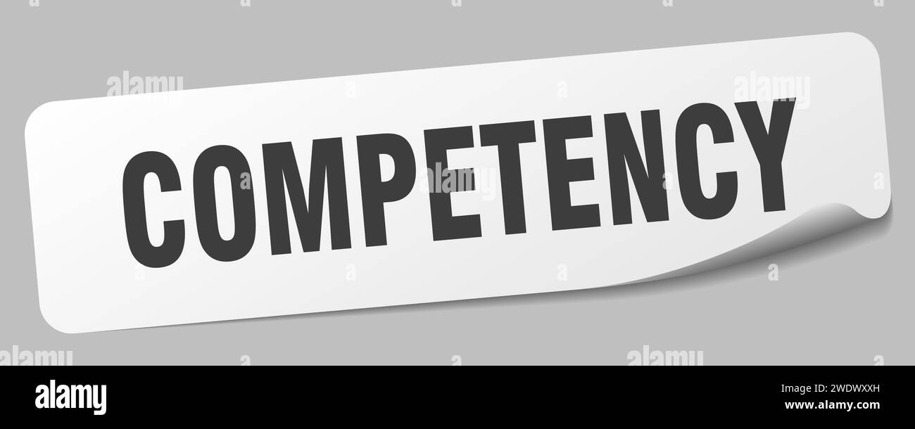 competency sticker. competency rectangular label isolated on white ...