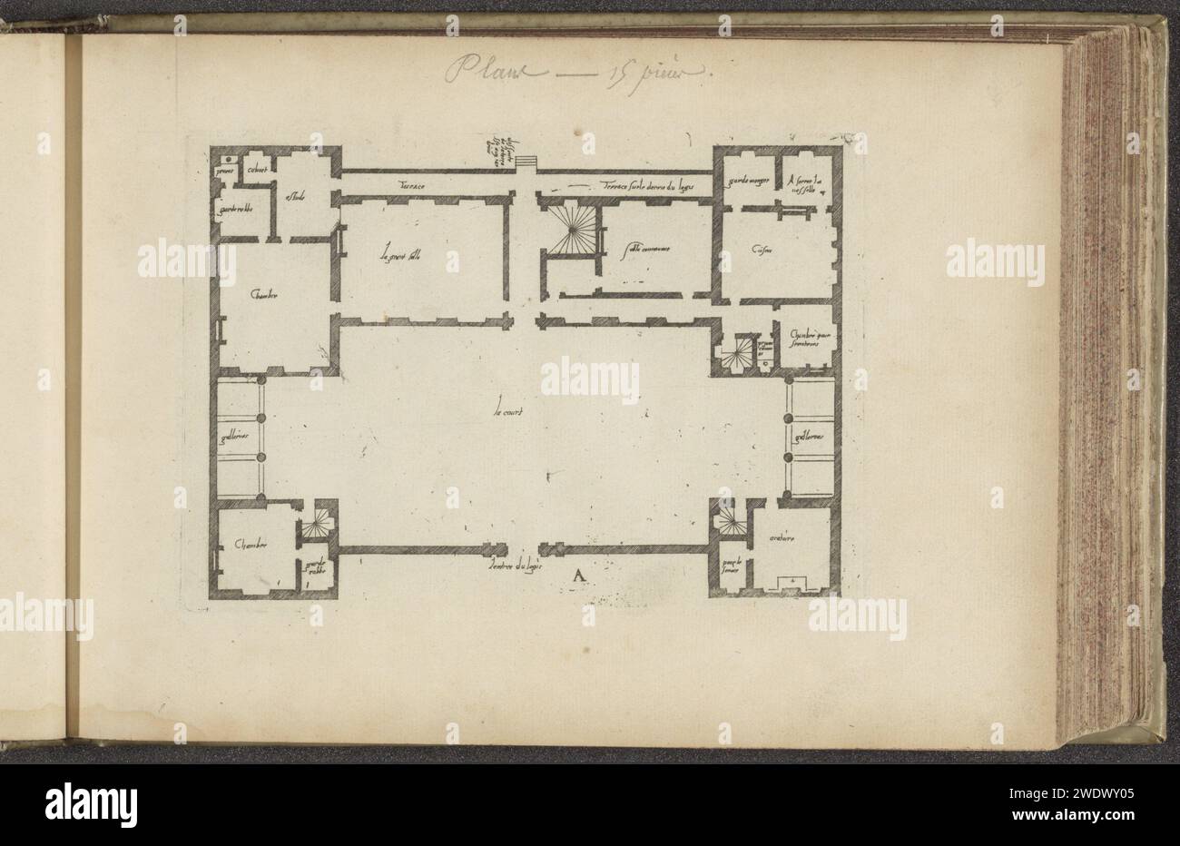 Map of Landhuis A, Jacques Androuet, 1540 - 1545 print This print is ...
