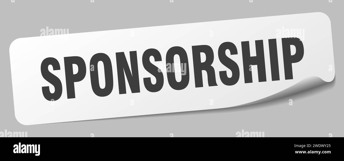 sponsorship sticker. sponsorship rectangular label isolated on white ...