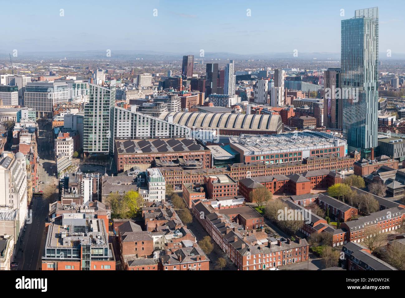 Wide panoramic aerial image of the St John's area, Beetham Tower, AXIS ...