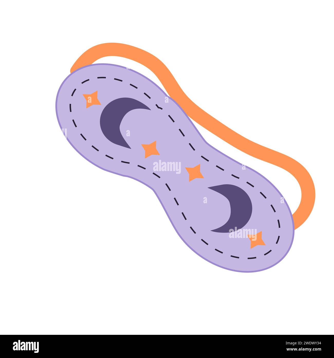 cartoon sleeping mask with moon and star. Vector illustration isolated ...