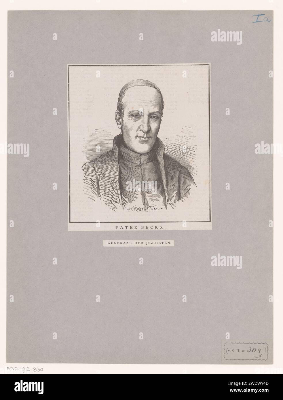 Portrait of Peter Jan Beckx, Jules Robert, 1800 - 1900 print paper ...