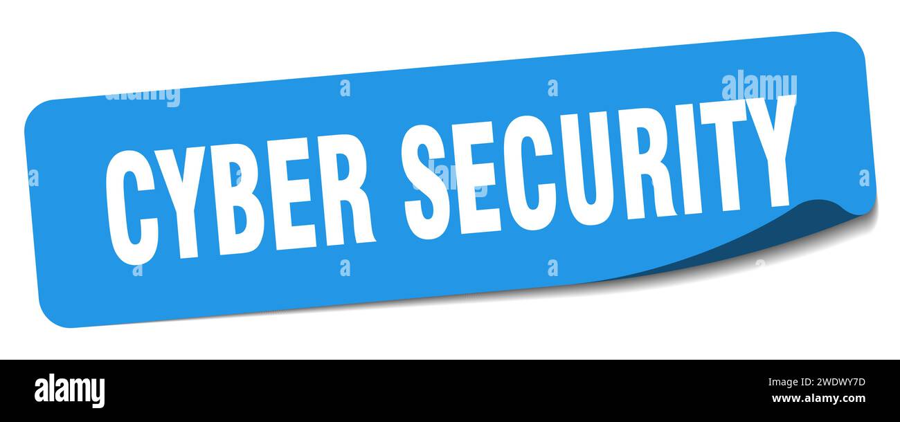 cyber security sticker. cyber security rectangular label isolated on ...