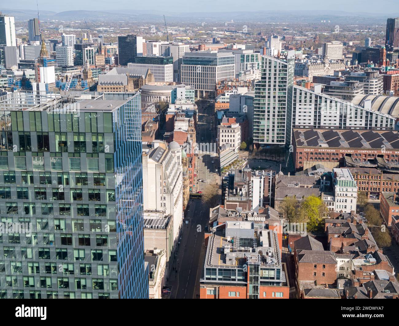 Aerial photograph of No 1 Spinningfields in the foreground with Great ...