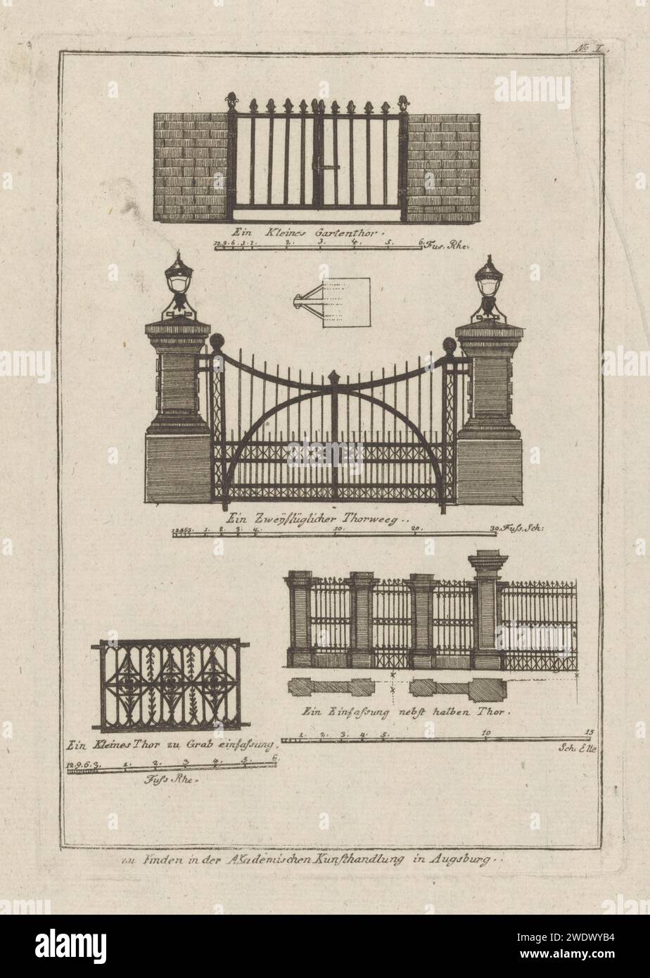 Fences and gates, Anonymous, 1700 - 1799 print Design for wrought iron ...