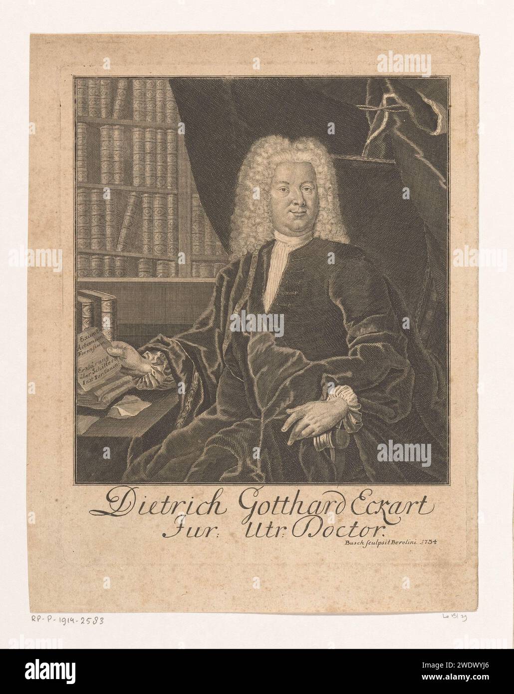 PortraT van Dietrich Gotthard Eckard, Georg Paul Busch, 1734 print ...