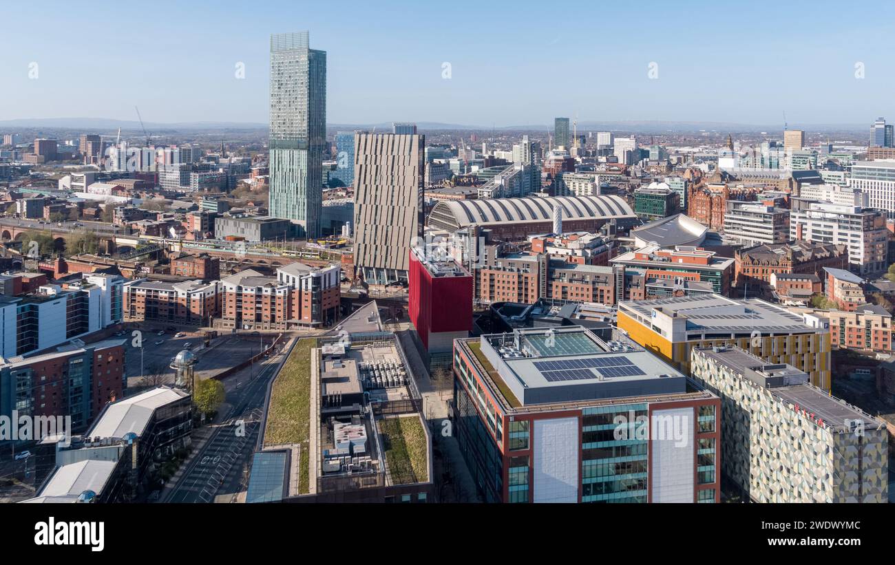 Panoramic aerial photograph of First Street in the foreground with AXIS ...
