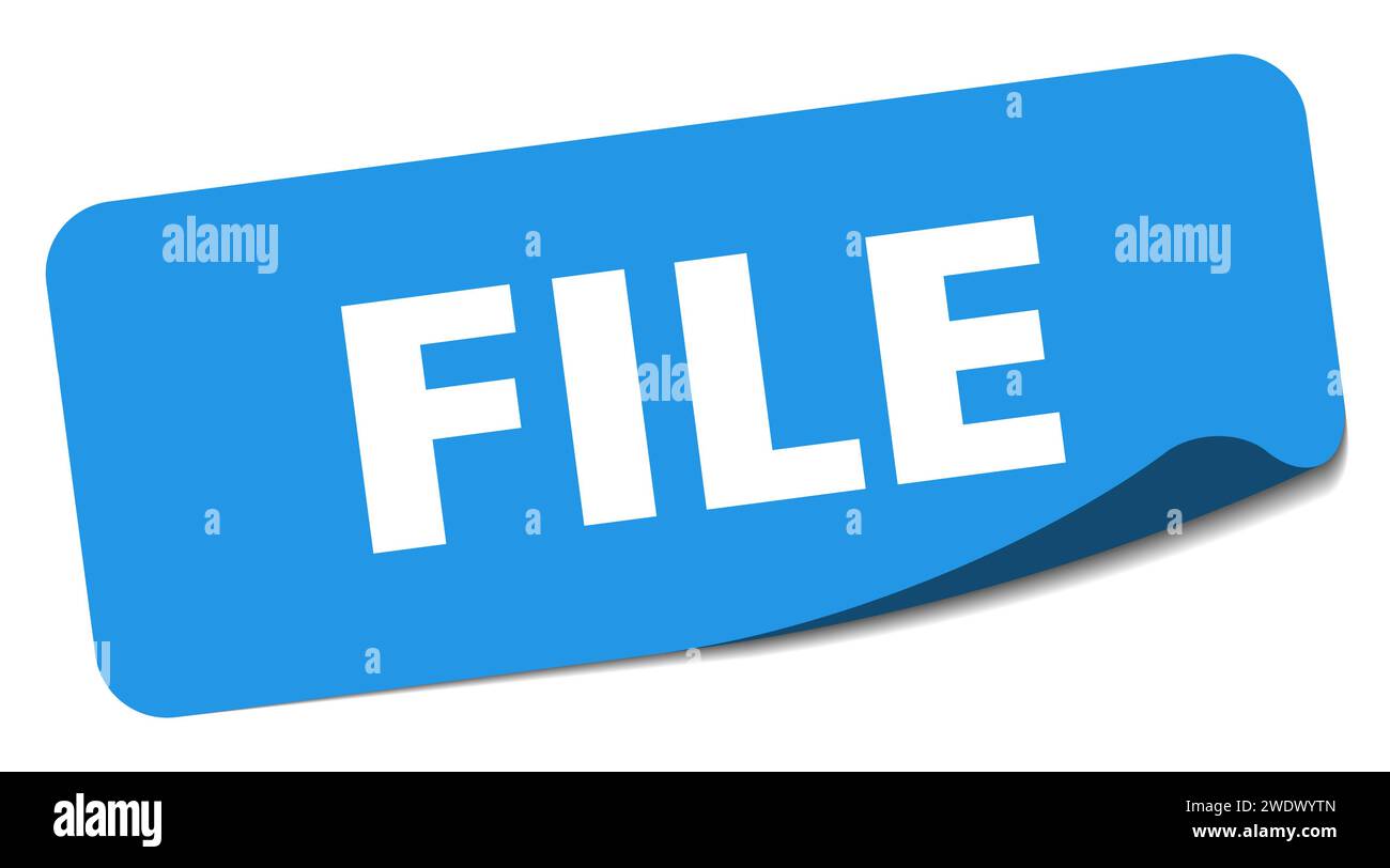 file sticker. file rectangular label isolated on white background Stock ...