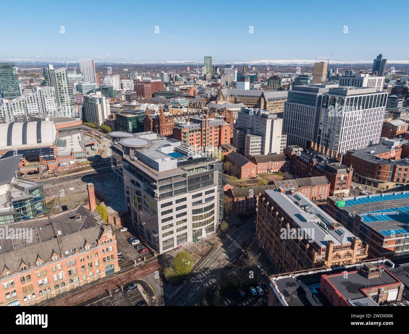 Aerial photograph of Barbirolli Square, St Peter's Square and the wider ...