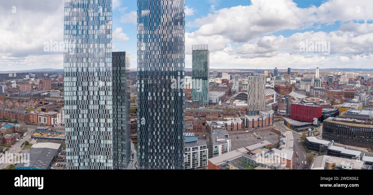Aerial photograph of the top two Deansgate Square residential apartment ...