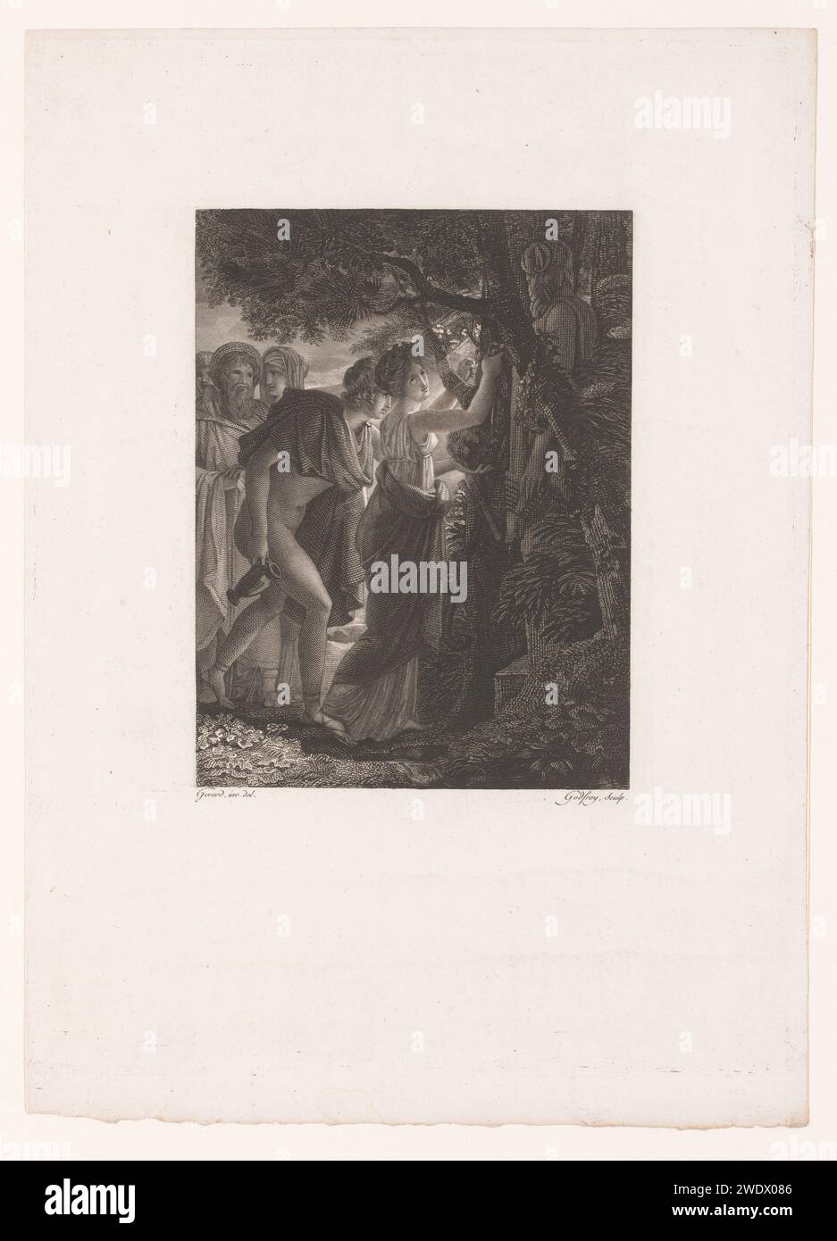 Daphnis and Chloë make a sacrifice to Pan, Jean Godefroy, After ...