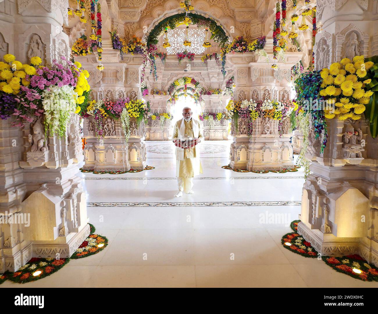 Ayodhya, India. 22nd Jan, 2024. Indian Prime Minister Narendra Modi ...