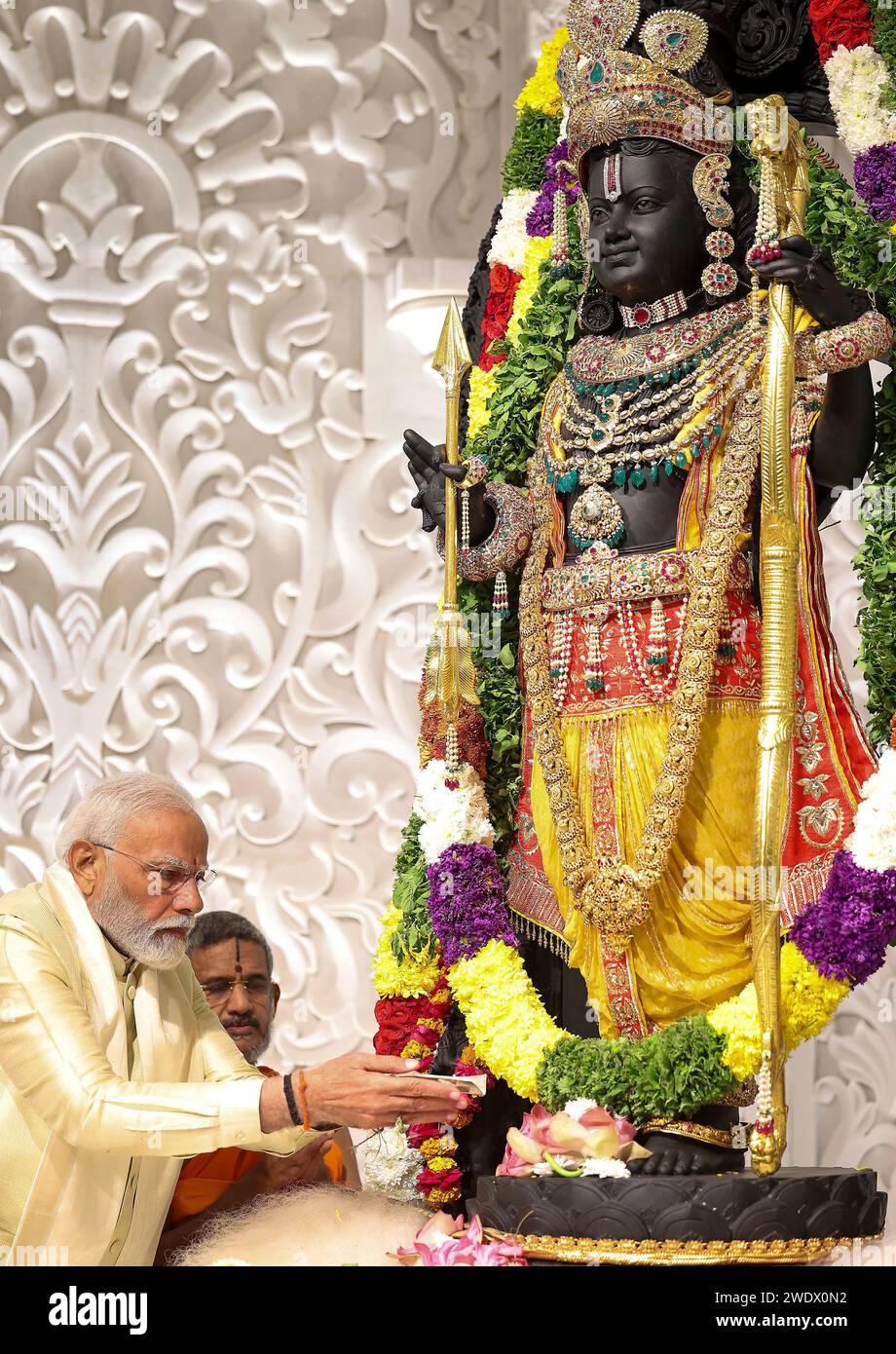 Ayodhya, India. 22nd Jan, 2024. Indian Prime Minister Narendra Modi ...