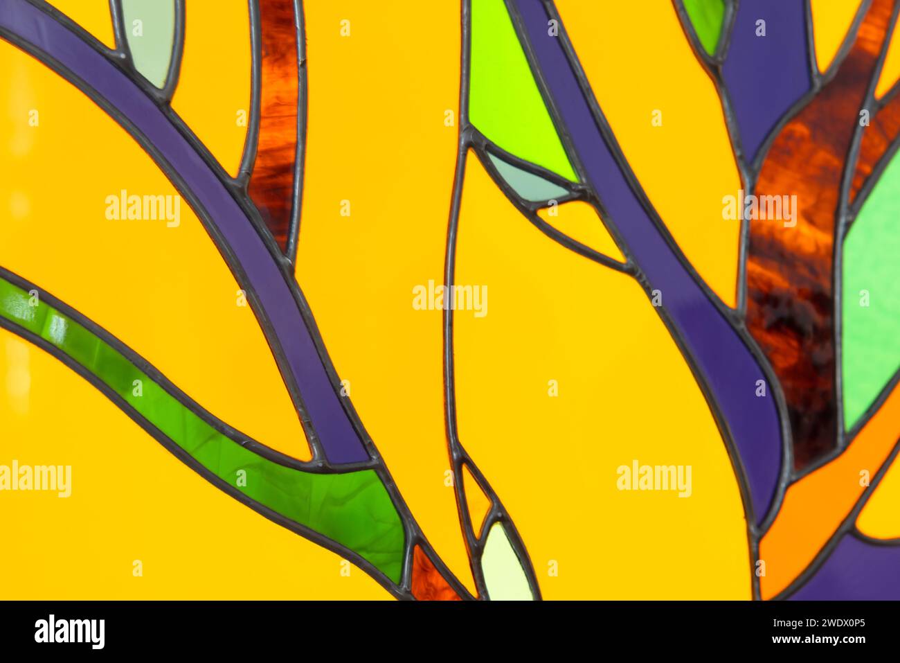 Colorful stained glass fragment, close up photo Stock Photo - Alamy