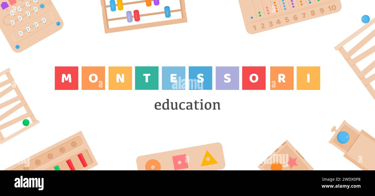 Vector Background with children wooden ecological educational logic ...