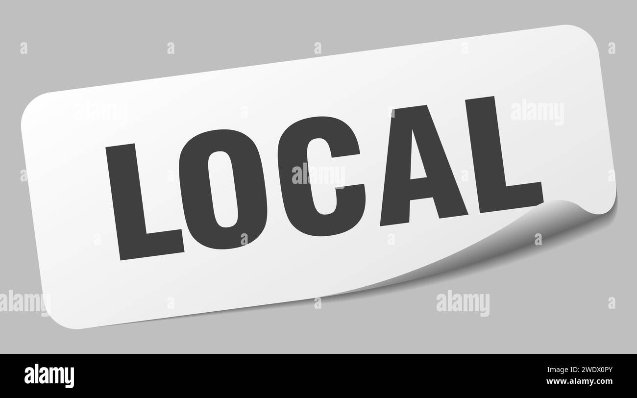 local sticker. local rectangular label isolated on white background ...