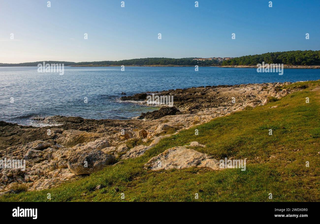 The rugged limestone coast of Kasteja Forest Park-Park Suma Kasteja in ...