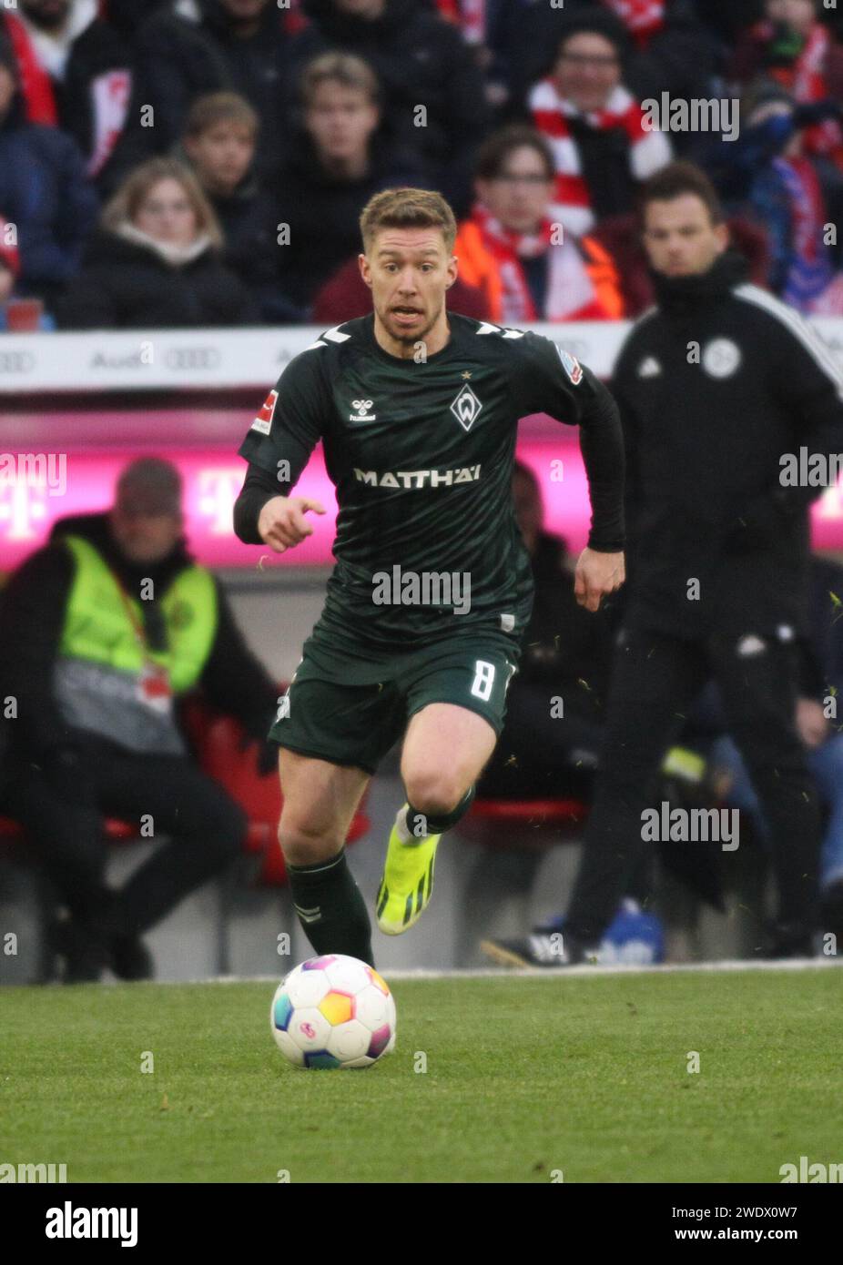 MUNICH, Germany. , . #8 Mitchell WEISER of Werder Bremen during the ...