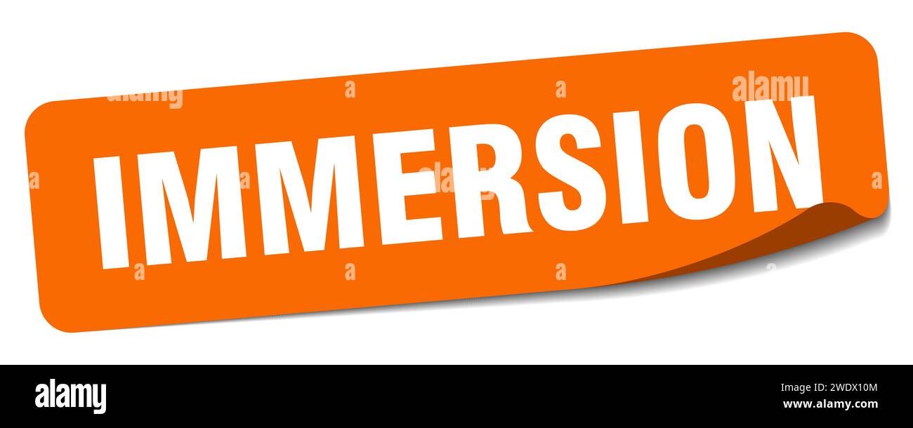 immersion sticker. immersion rectangular label isolated on white ...