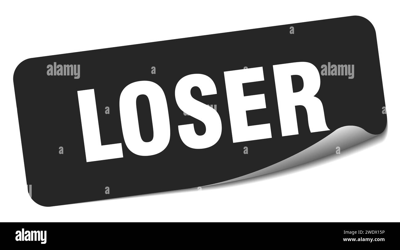 loser sticker. loser rectangular label isolated on white background ...