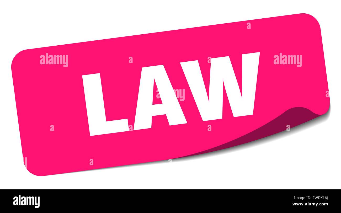 law sticker. law rectangular label isolated on white background Stock ...