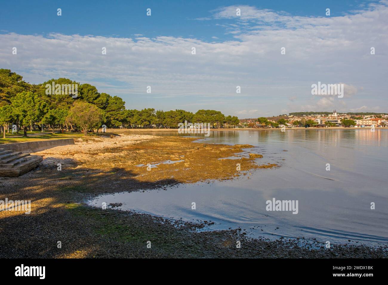 The coast of the Kasteja Forest Park - Park Suma Kasteja - in Medulin ...