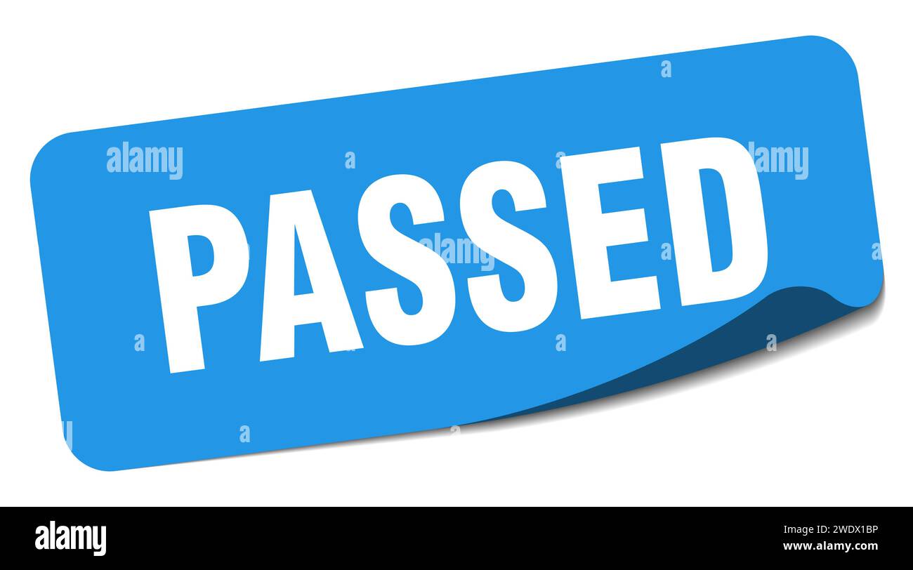 passed sticker. passed rectangular label isolated on white background ...