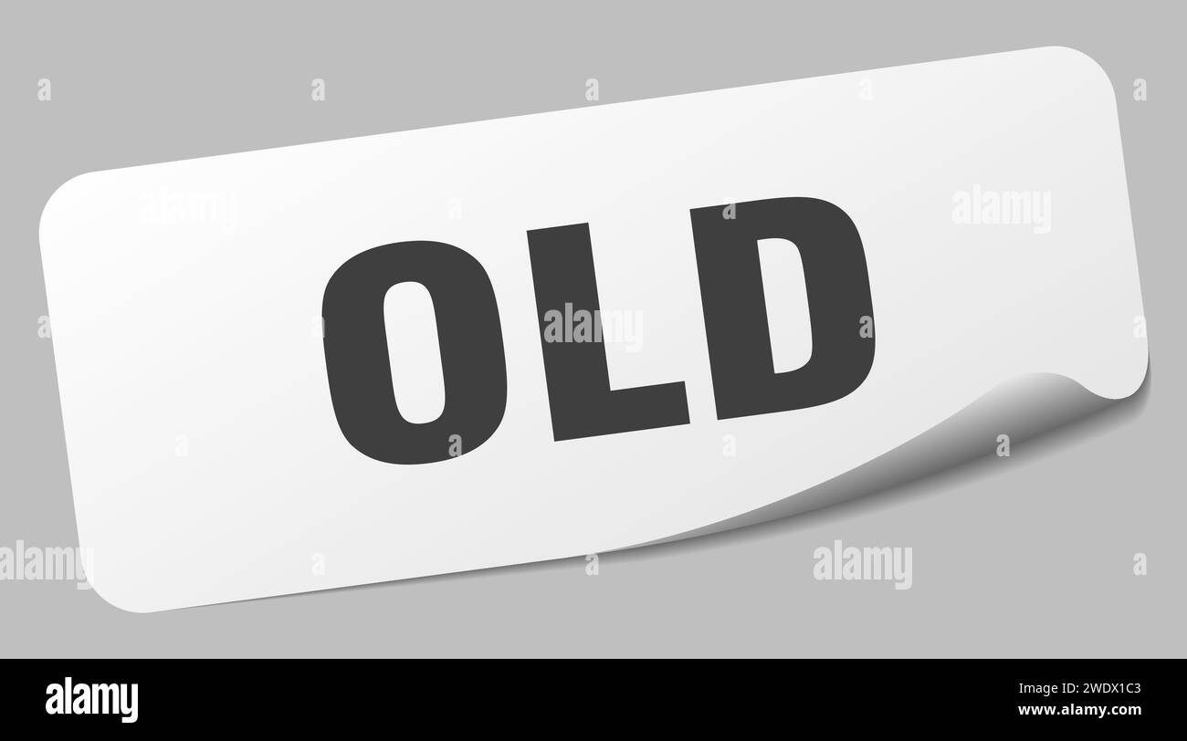 old sticker. old rectangular label isolated on white background Stock ...