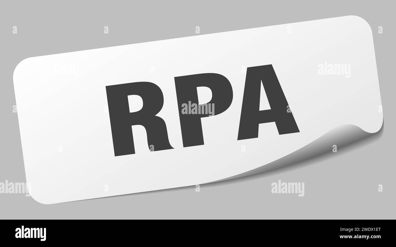 rpa sticker. rpa rectangular label isolated on white background Stock ...