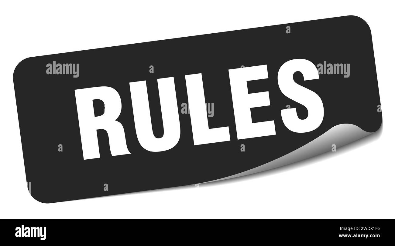 rules sticker. rules rectangular label isolated on white background ...