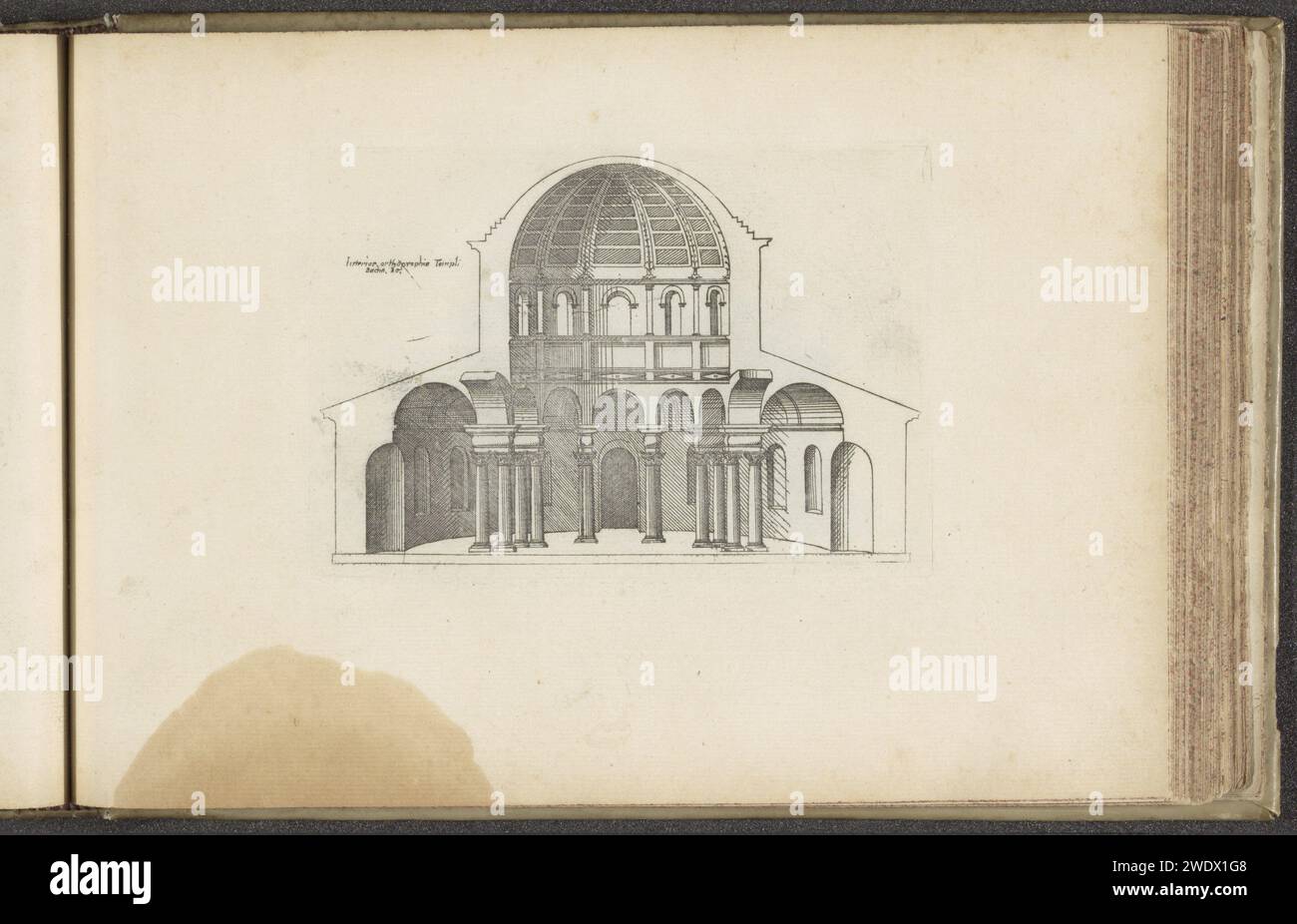 Temple Van Bacchus, Jacques Arrot, 1550 print Cross -section of a ...