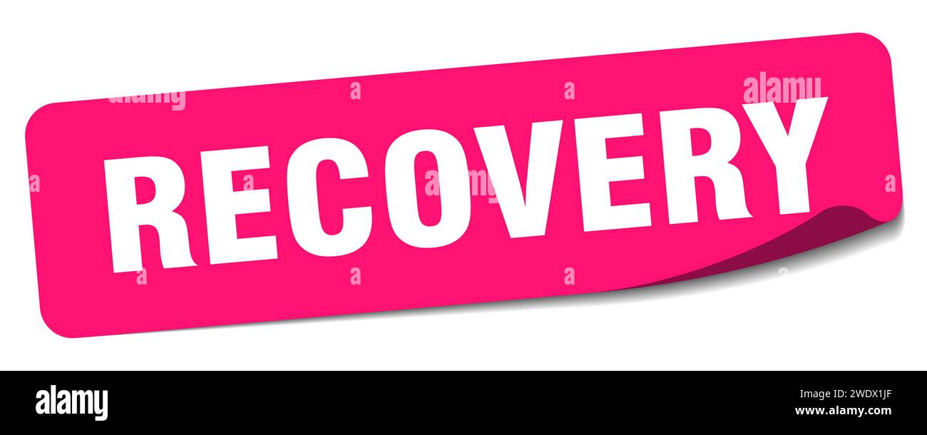 recovery sticker. recovery rectangular label isolated on white ...