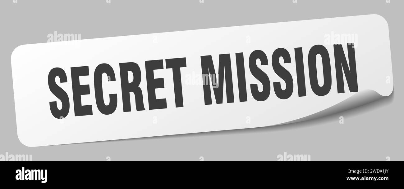 secret mission sticker. secret mission rectangular label isolated on ...
